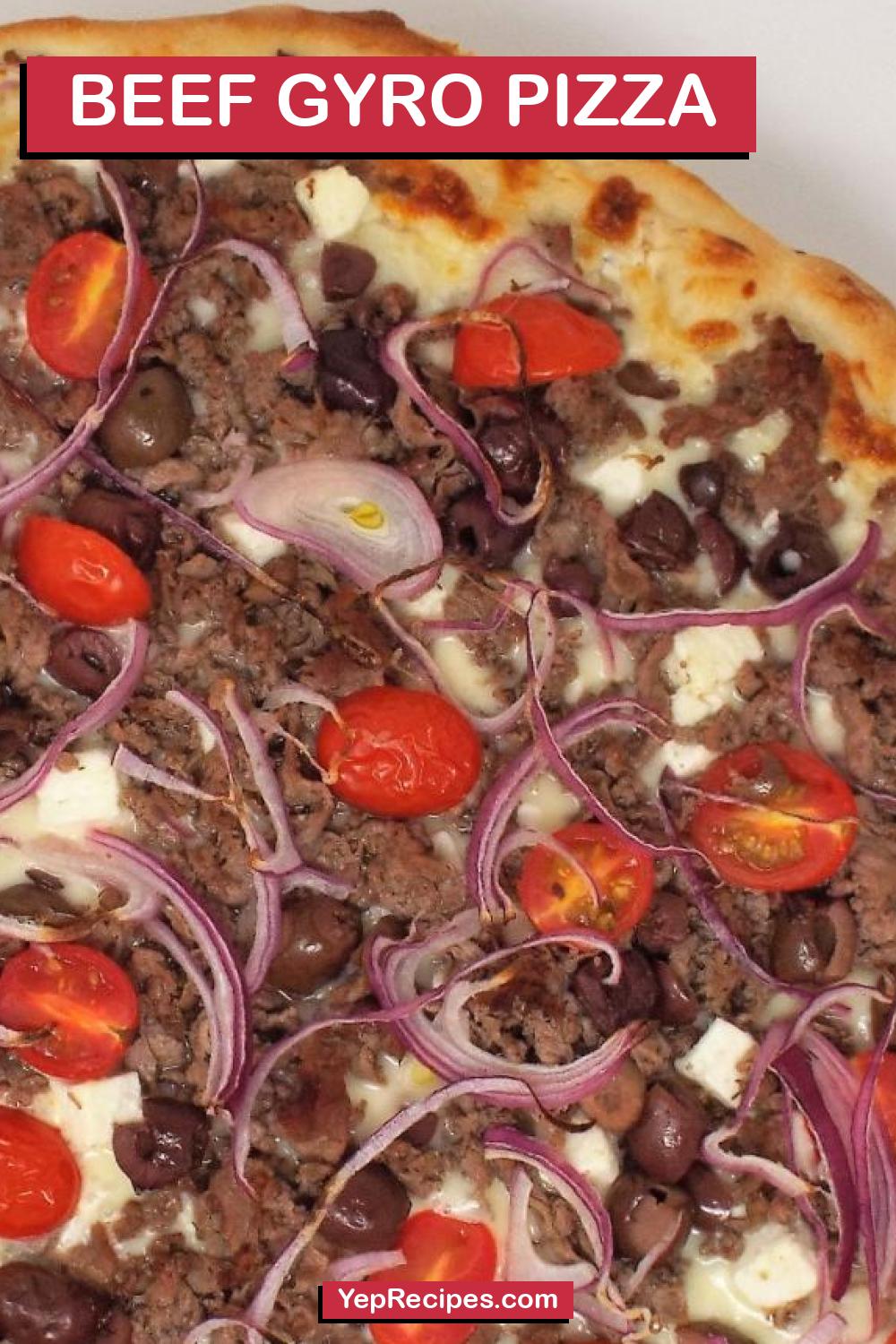 Beef Gyro Pizza Recipe | YepRecipes