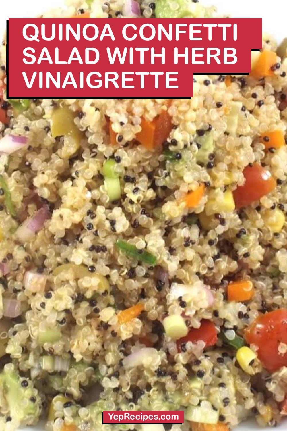 Quinoa Confetti Salad with Herb Vinaigrette Recipe | YepRecipes