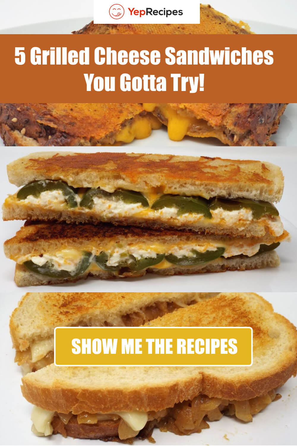5 Grilled Cheese Sandwiches You Gotta Try | YepRecipes.com